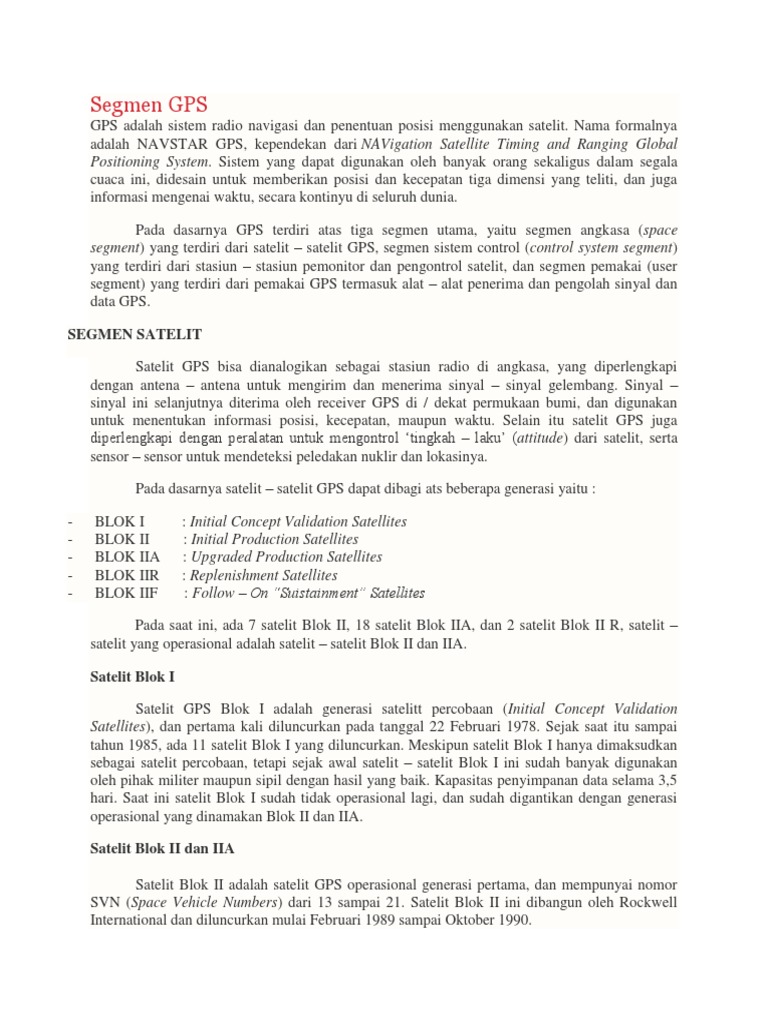 Segmen GPS | PDF