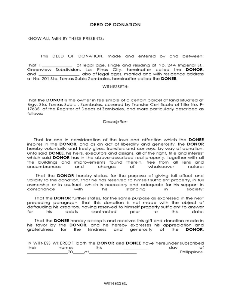 Conditional Deed of Donation | PDF | Deed | Notary Public