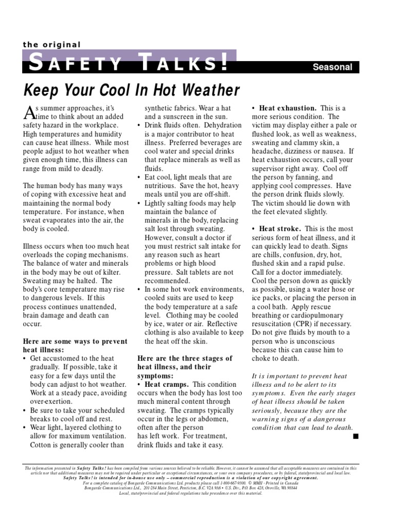 Keep Your Cool in Hot Weather | PDF | Hyperthermia | Nature