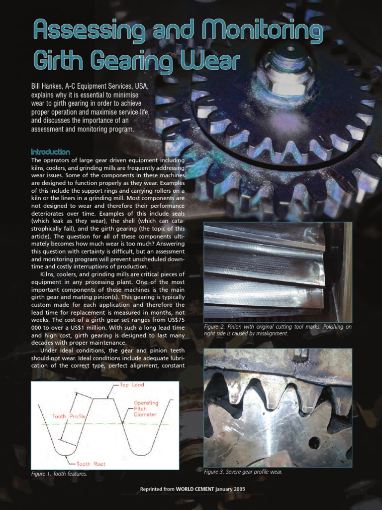 Girth Gear Wear PDF | PDF | Gear | Wear