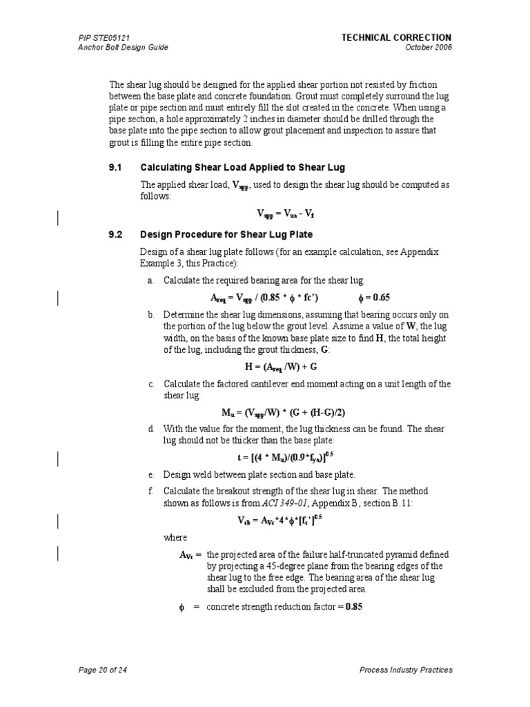 Shear Lug Design and Calculation Guide | PDF | Pipe (Fluid Conveyance ...