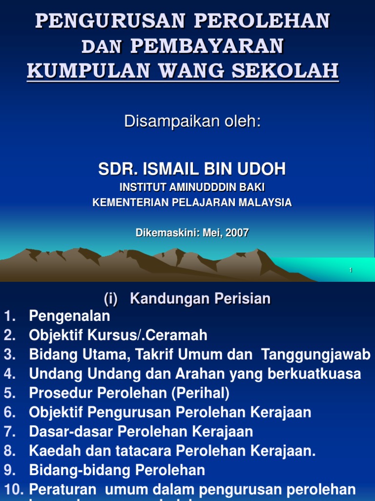 Pengurusan Perolehan Dan Bayaran (Updated Mei 07) 2 | PDF