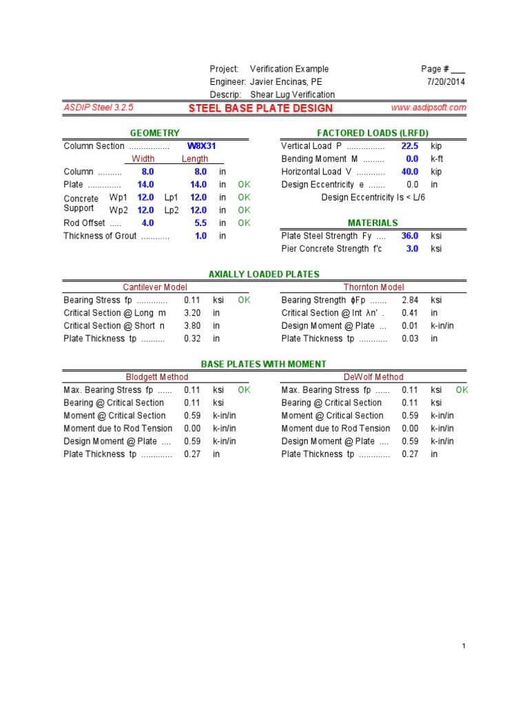 Shear Lug Verification Example 5 | PDF