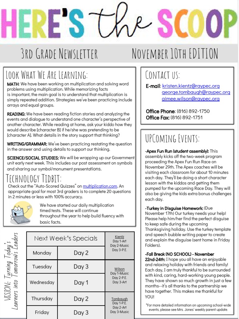 Weekly Newsletter Nov 10 | PDF | Pedagogy | Applied Psychology
