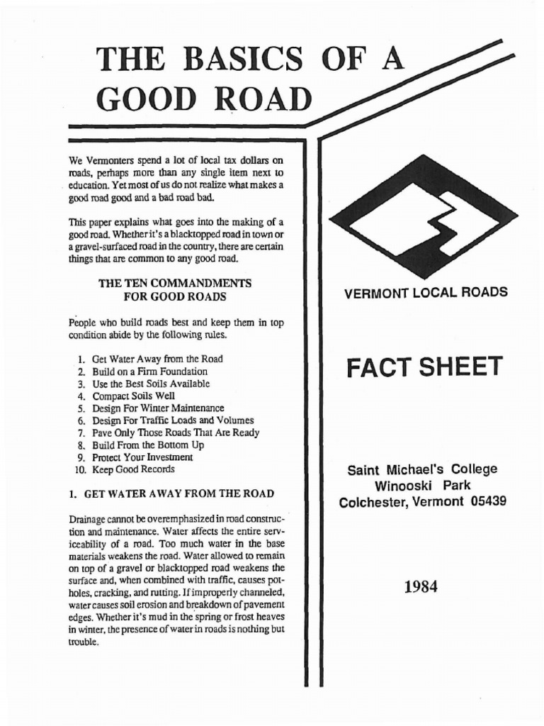 Basics of Good Road 0 | PDF | Road | Road Surface