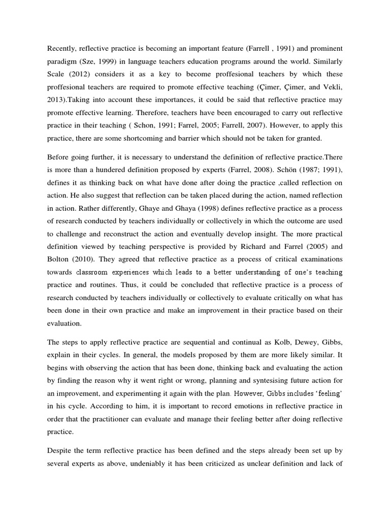 Reflective Practice in Language Teaching | PDF | Reflective Practice | Emergence