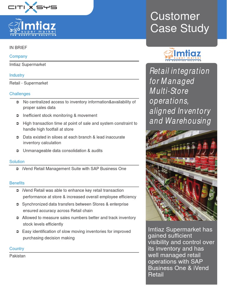 Case Study SAP Business One With IVend Retail - Imtiaz Supermarket ...