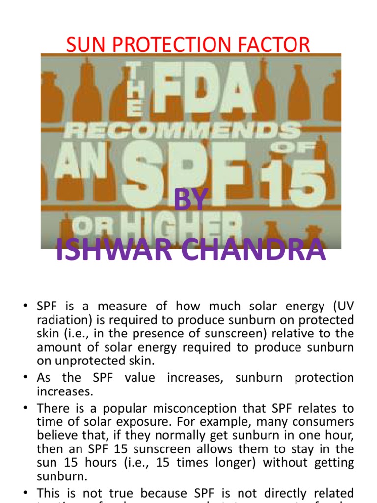 Sun Protection Factor: BY Ishwar Chandra | PDF | Sunscreen | Ultraviolet