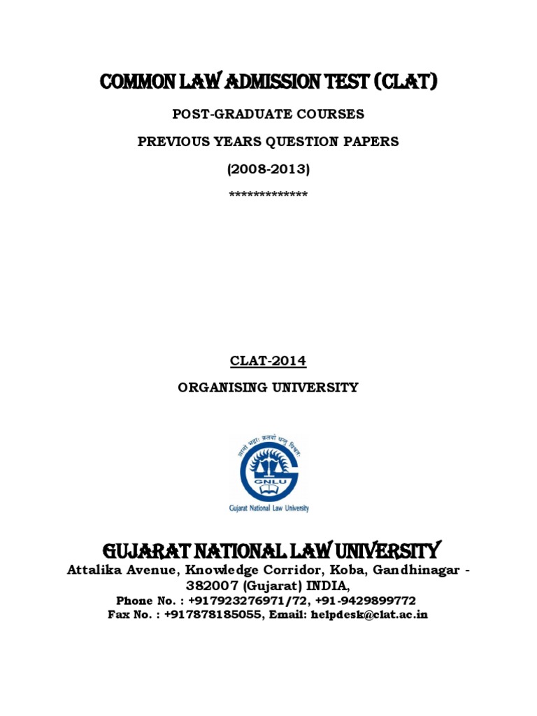 CLAT PG Previous 5 Year Question Papers 2008-2013 PDF | PDF | Annulment ...