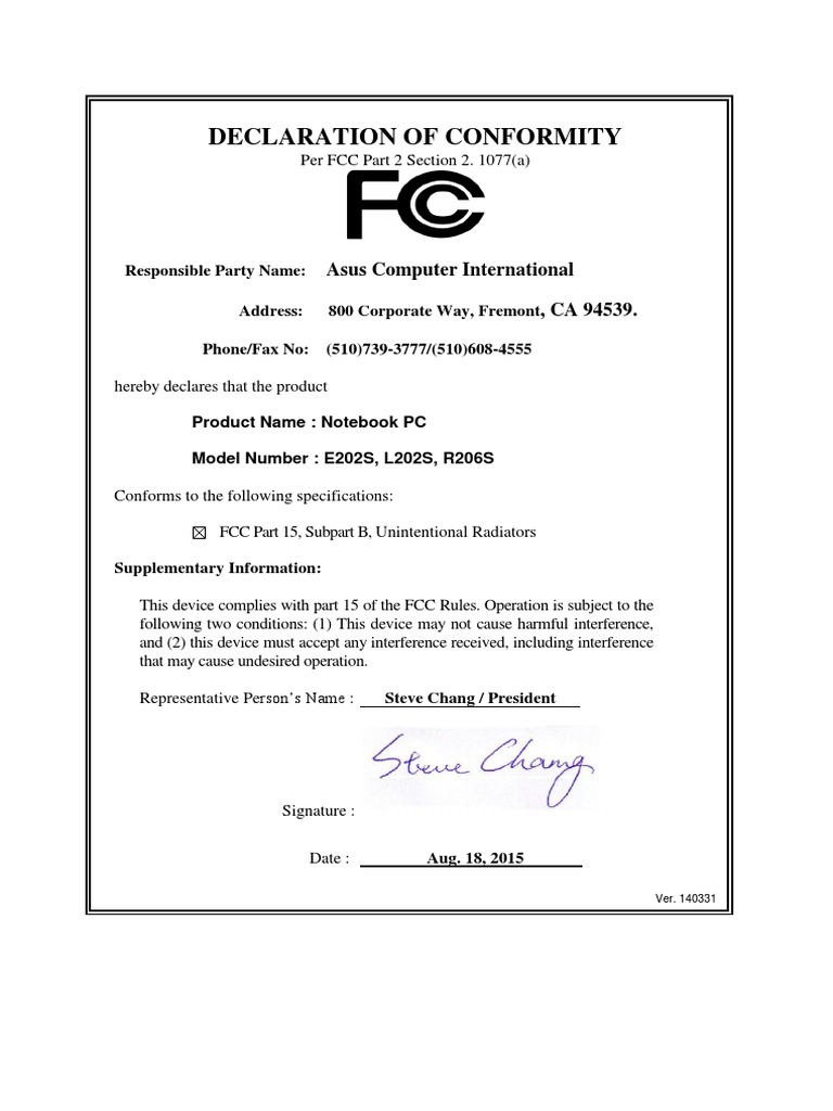 Emc E202s FCC QTK Doc FCC | PDF | Electromagnetic Interference | Broadcasting