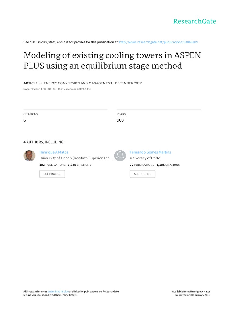 Cooling Tower Modelling | Download Free PDF | Heat | Relative Humidity
