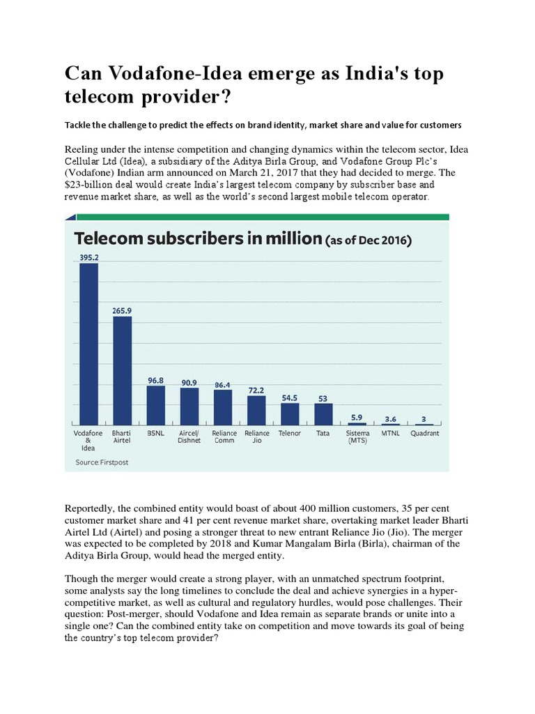 Can Vodafone - Competition | PDF | Mergers And Acquisitions ...