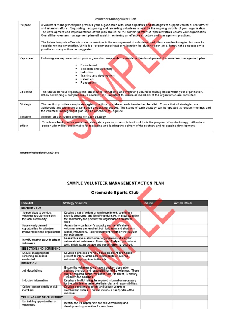 Volunteer Management Plan Overview | PDF | Volunteering | Employee ...