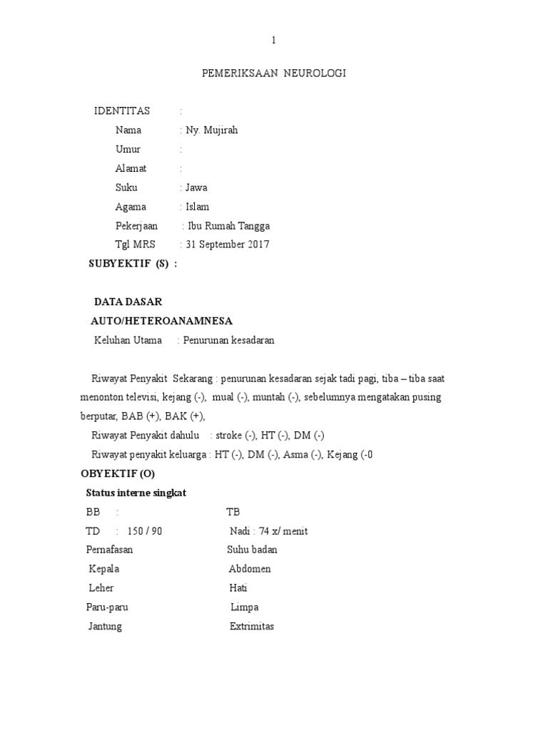 Pemeriksaan Neurologi | PDF