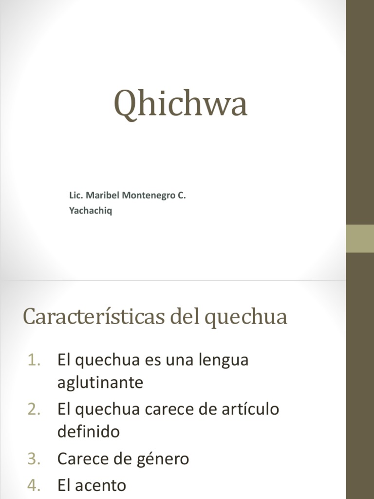 Presentación de Quechua 1-2-3 | Sílaba | Ortografía