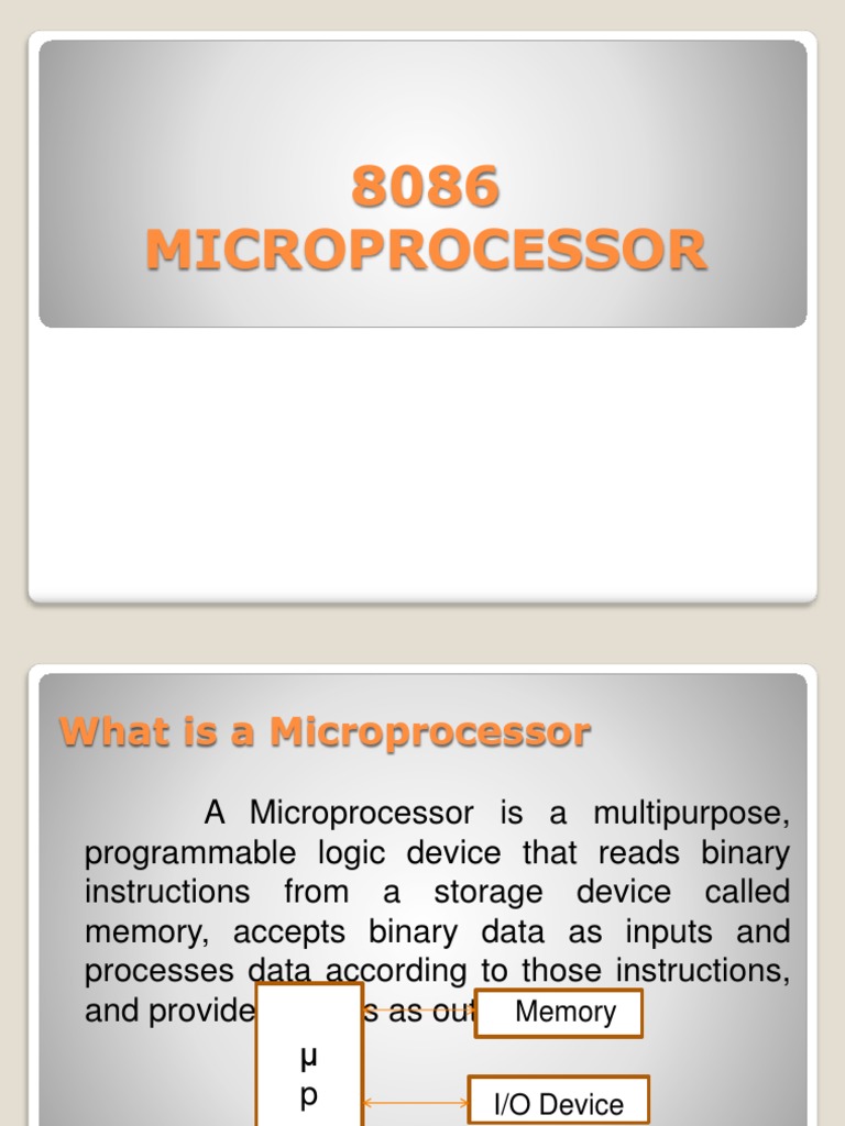 8086 Microprocessor Raj | PDF | Central Processing Unit | Input/Output 8086 Microprocessor Raj | PDF | Central Processing Unit | Input/Output