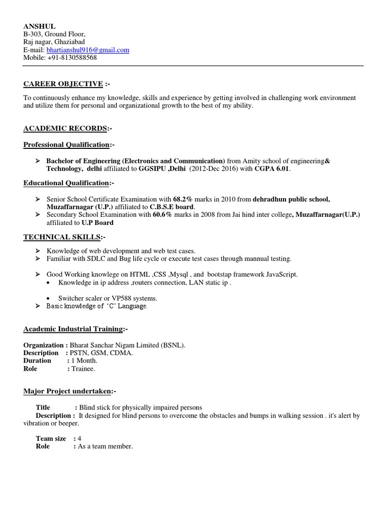 Anshul | PDF | Telecommunications | Computing