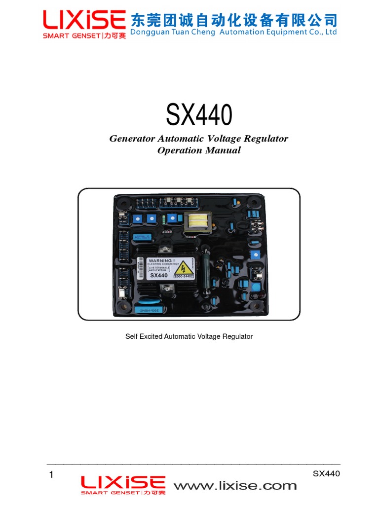 SX440 Manual en | PDF | Electric Generator | Voltage
