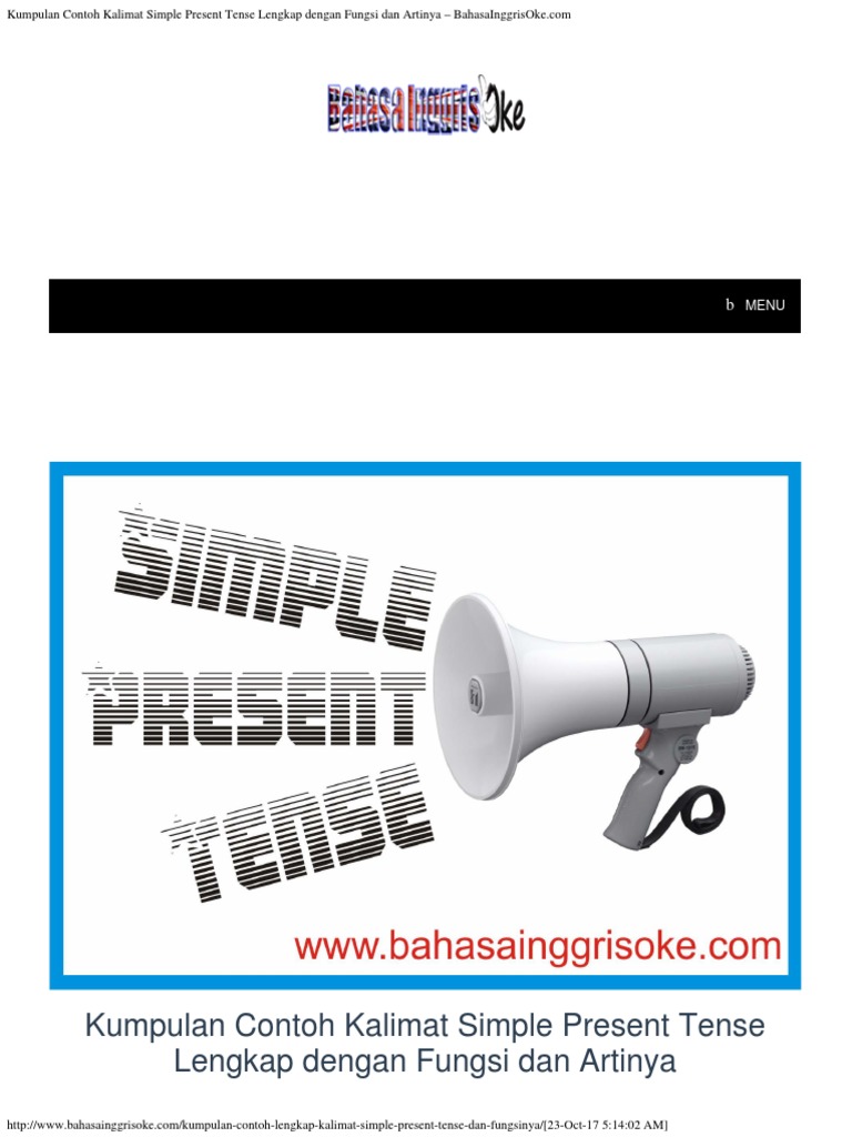 Kumpulan Contoh Kalimat Simple Present Tense Lengkap Dengan Fungsi Dan ...