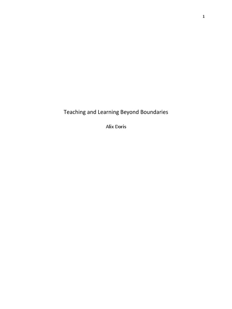 Teaching and Learning Beyond Boundaries | PDF | Homework | Teachers
