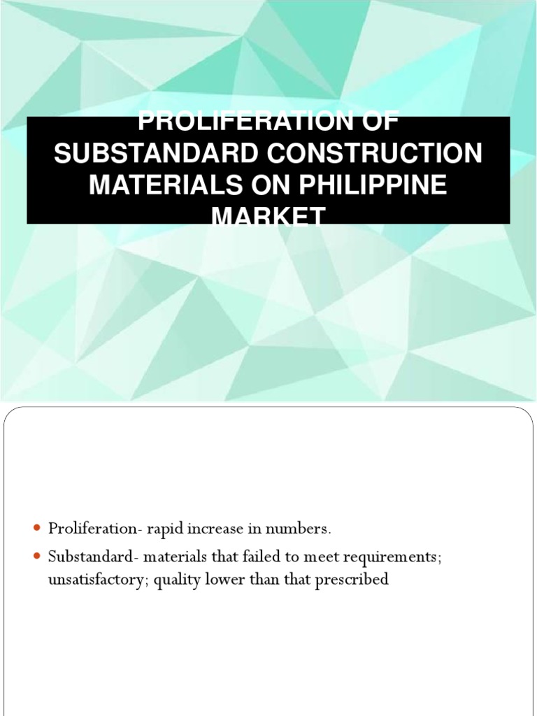 Substandard Construction Materials in PH | PDF | Color | Building ...