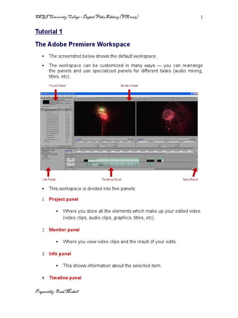 Understanding Adobe Premiere Workspace | PDF | Decibel | Video