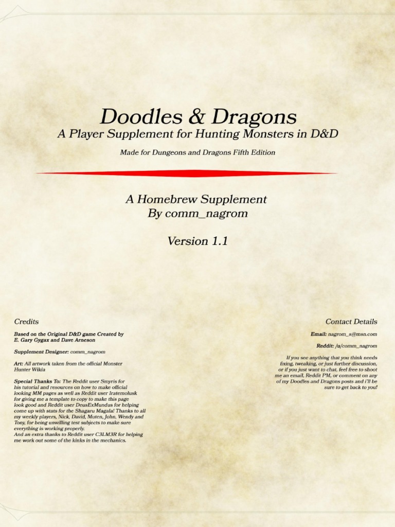 Monster Hunter DND 5e Supplement PDF | PDF