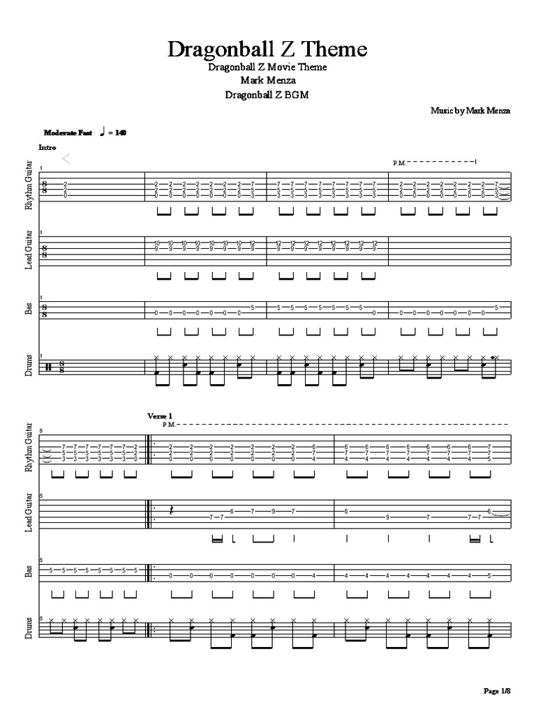 Dragon Soul: Mark Menza's Iconic Theme from Dragonball Z | PDF ...