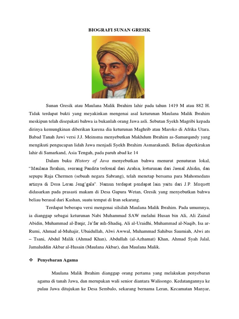 Biografi Sunan Gresik | PDF