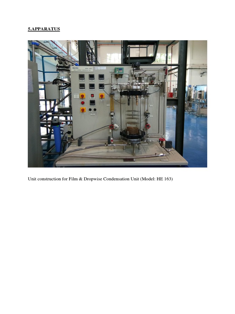 5.apparatus: Unit Construction For Film & Dropwise Condensation Unit ...