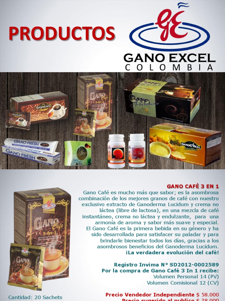 Productos Gano Excel Colombia 2017 Enero | café | Alimentos | Prueba ...