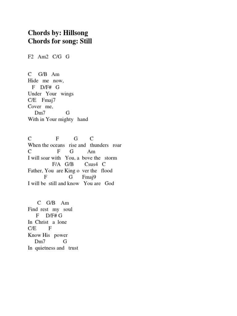 Chords - Still Hillsong