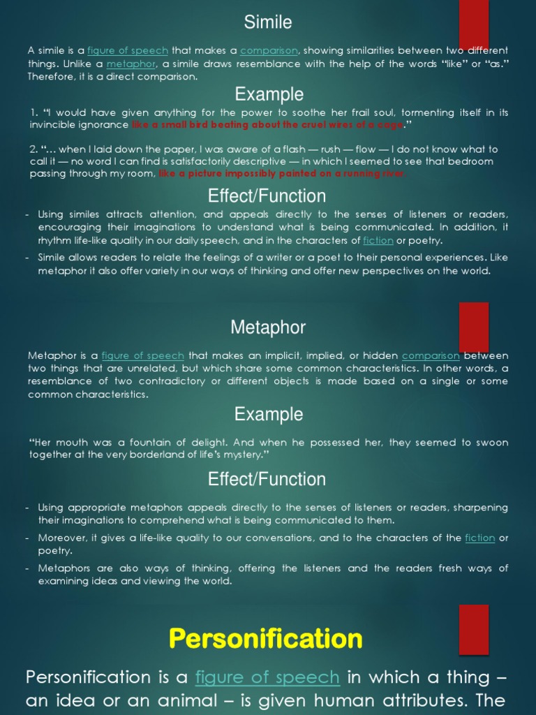 Simile: Figure of Speech Comparison Metaphor | PDF | Metaphor | Irony
