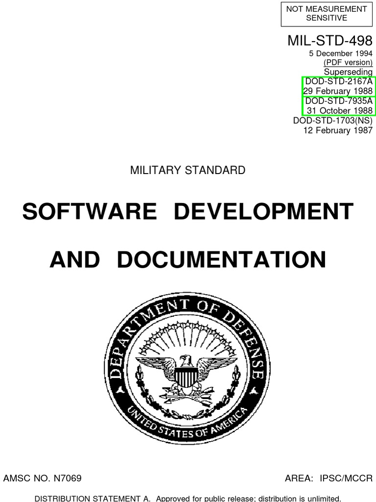 Military Standard Software Development and Documentation | PDF ...