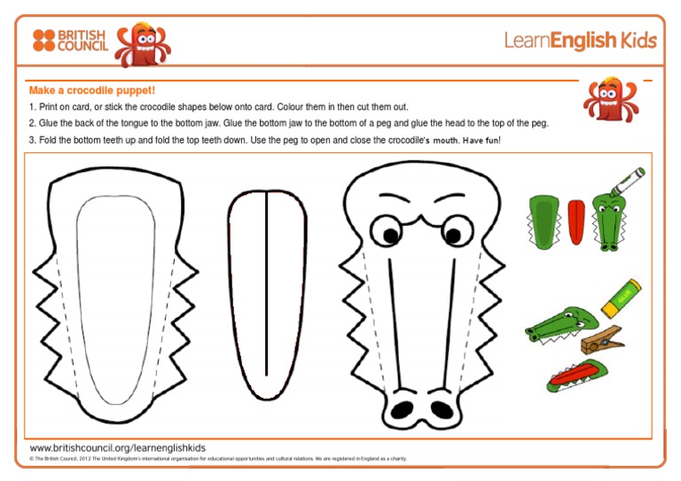 Crocodile Puppet Craft Instructions | PDF | Language Arts & Discipline