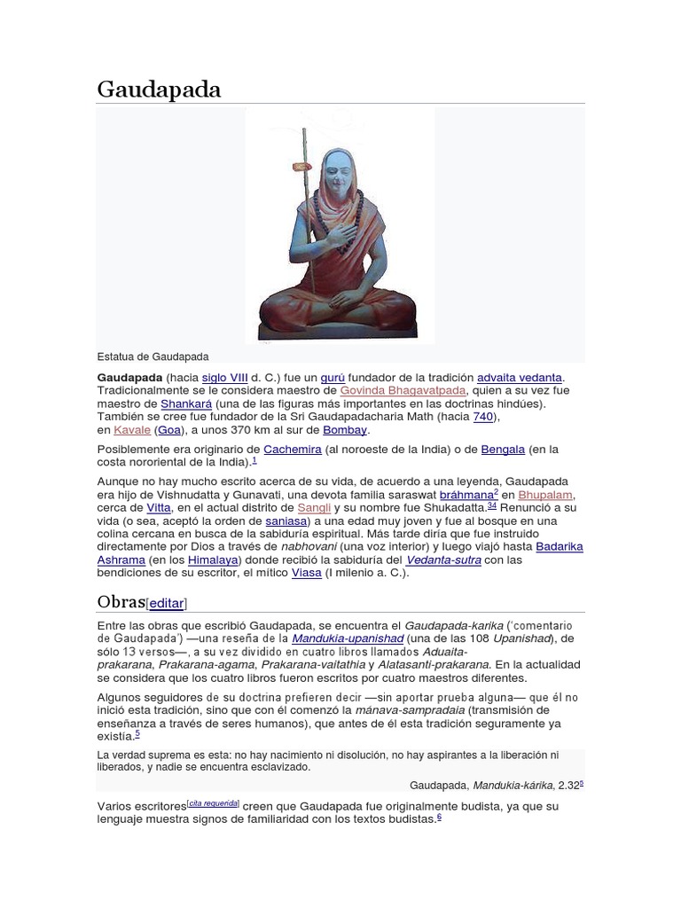 Gaudapada | PDF | 1st Millennium Bc Books | Filosofía hindú