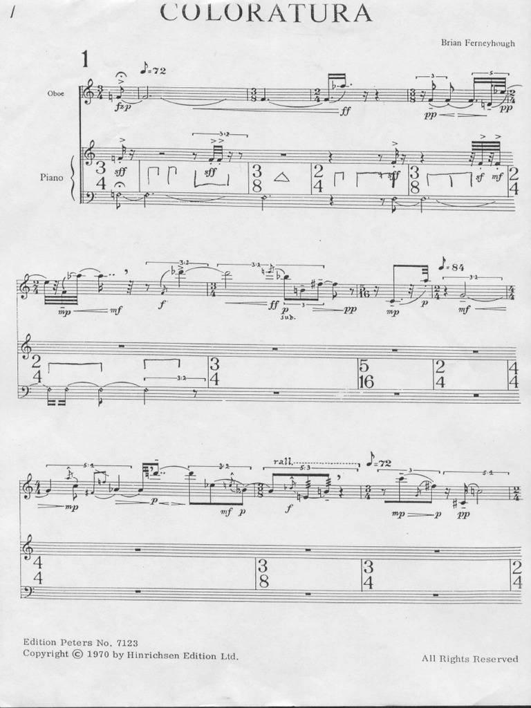 Coloratura For Oboe and Piano | PDF