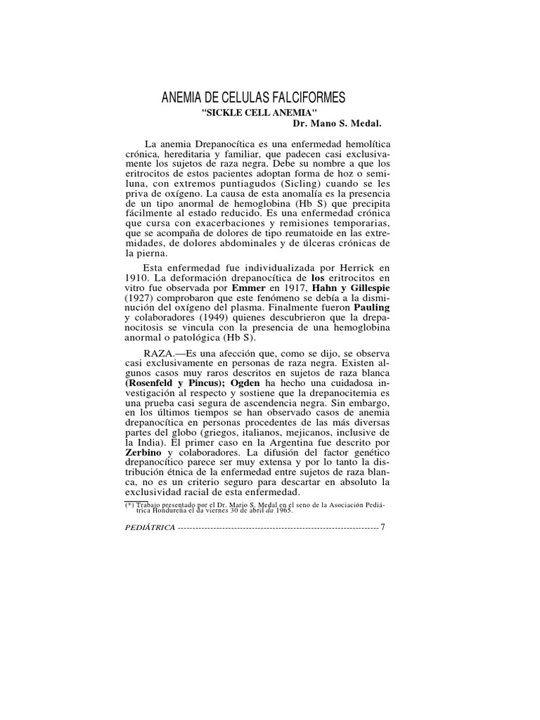 Falcemia PDF | PDF | Enfermedad de célula falciforme | Anemia