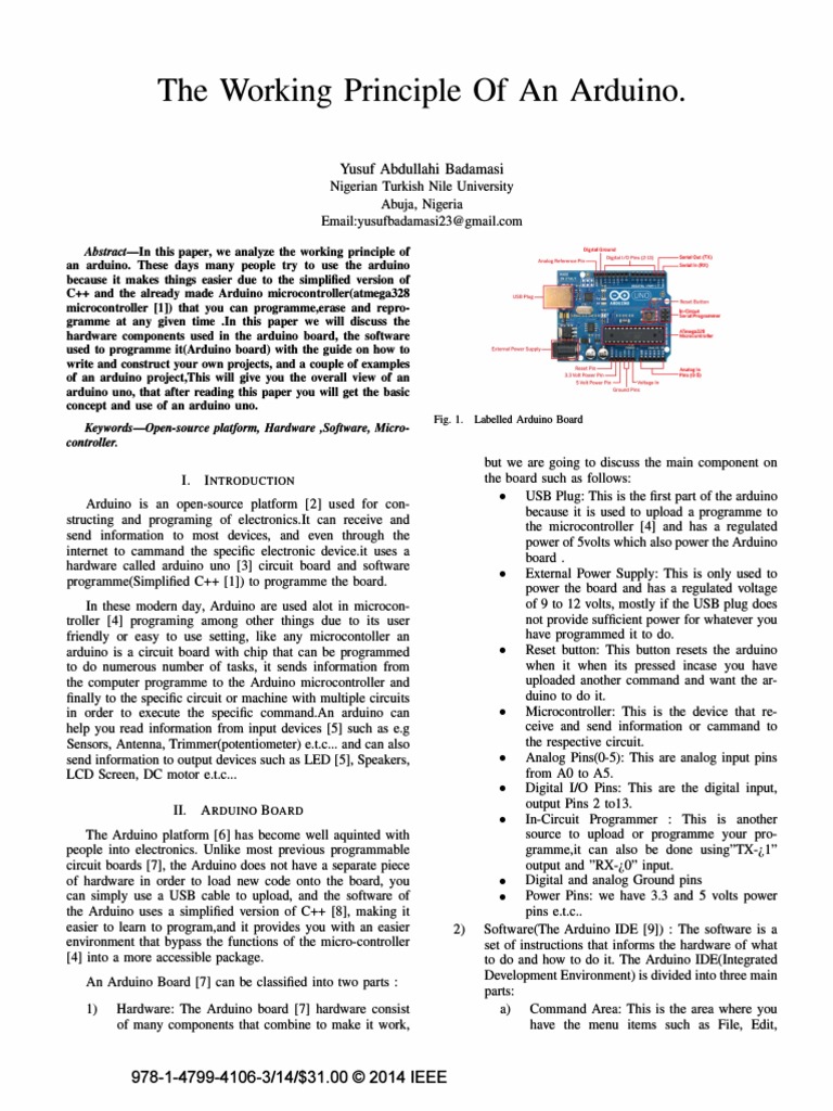 The Working Principle of An Arduino.: Yusuf Abdullahi Badamasi | Download Free PDF | Arduino ...
