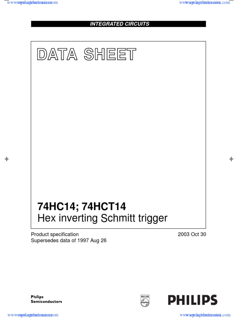 Data Sheet: 74HC14 74HCT14 | PDF | Electronic Design | Electrical ...