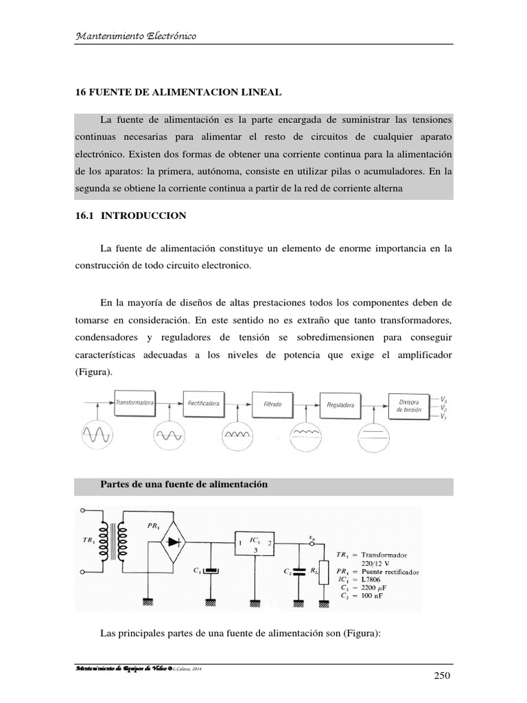 Fuentes Alimentacion Lineales | PDF | Rectificador | Transformador