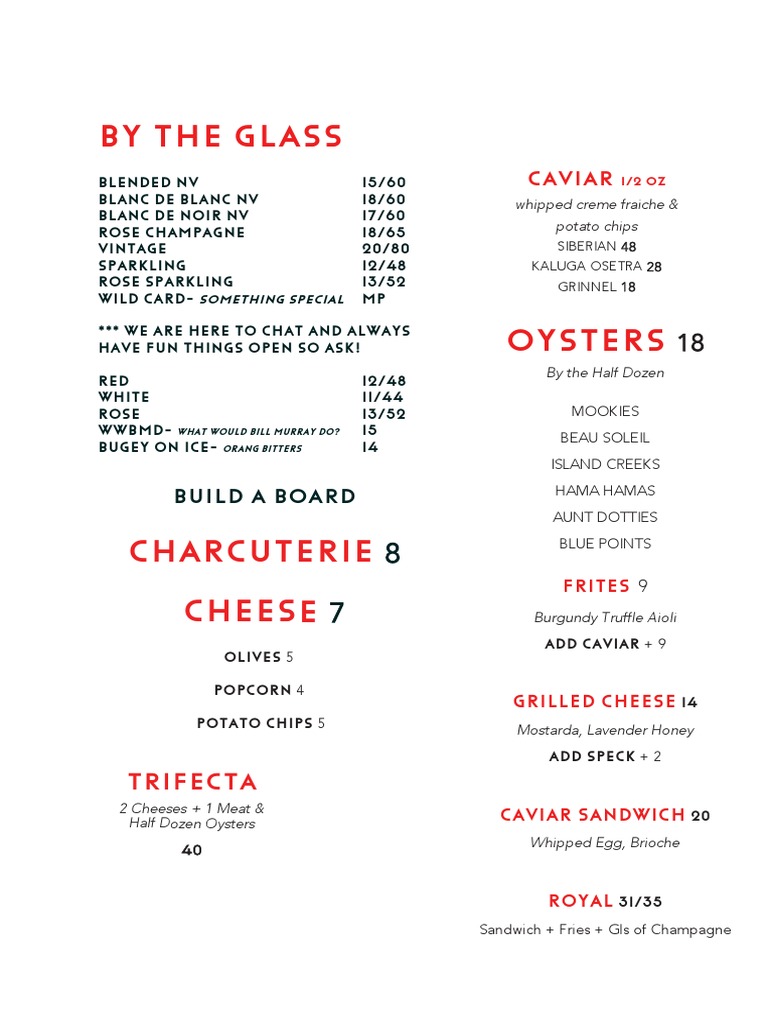 Air's Champagne Parlor Drink Menu | PDF | Champagne | Rose
