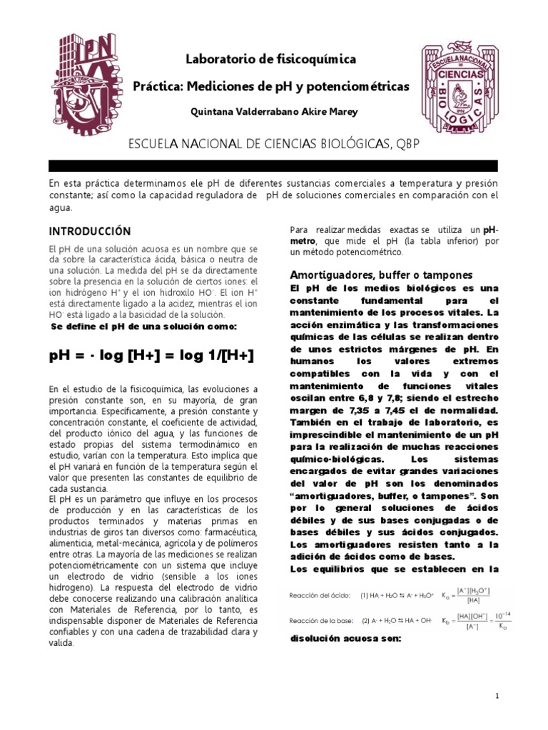 PH y Soluciones Reguladoras | PDF | Ph | Ácido clorhídrico