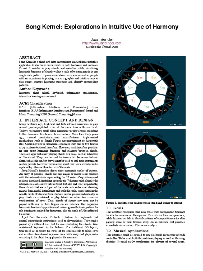 Song Kernel: Explorations in Intuitive Use of Harmony: Juan Bender ...