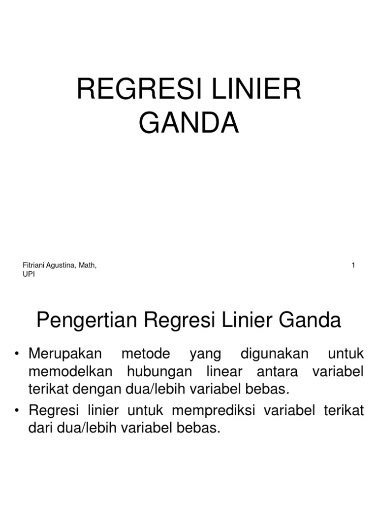 Regresi Linear Ganda | PDF
