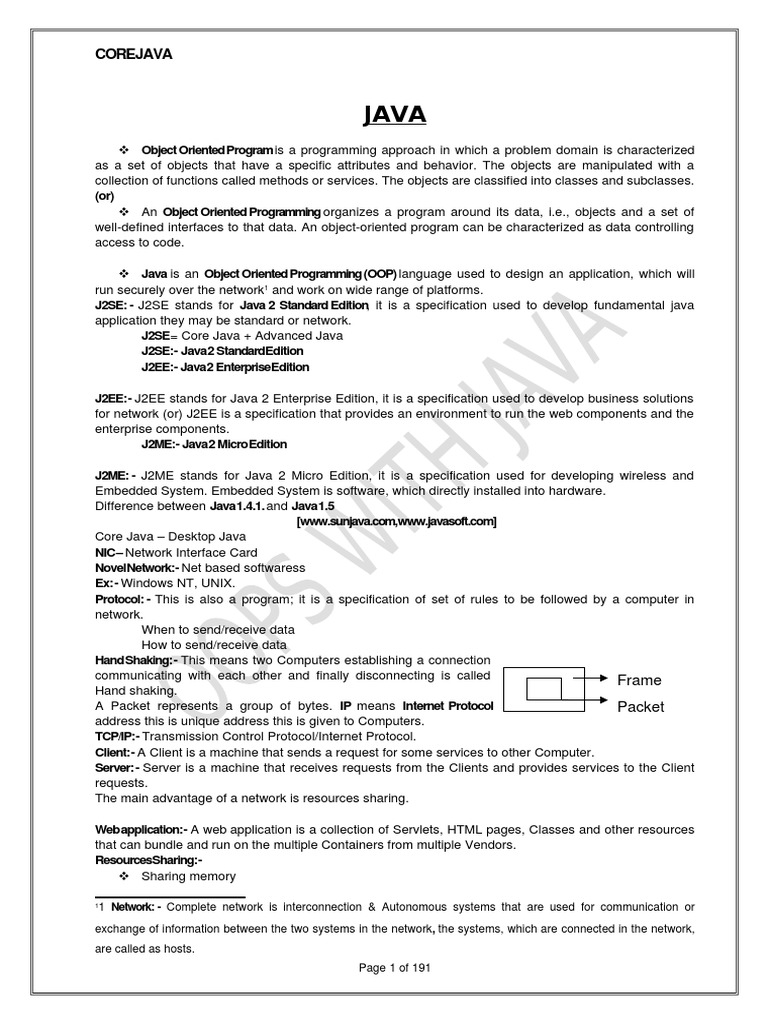 CoreJava iNetSolv PDF | Download Free PDF | Java Virtual Machine | Java (Programming Language)