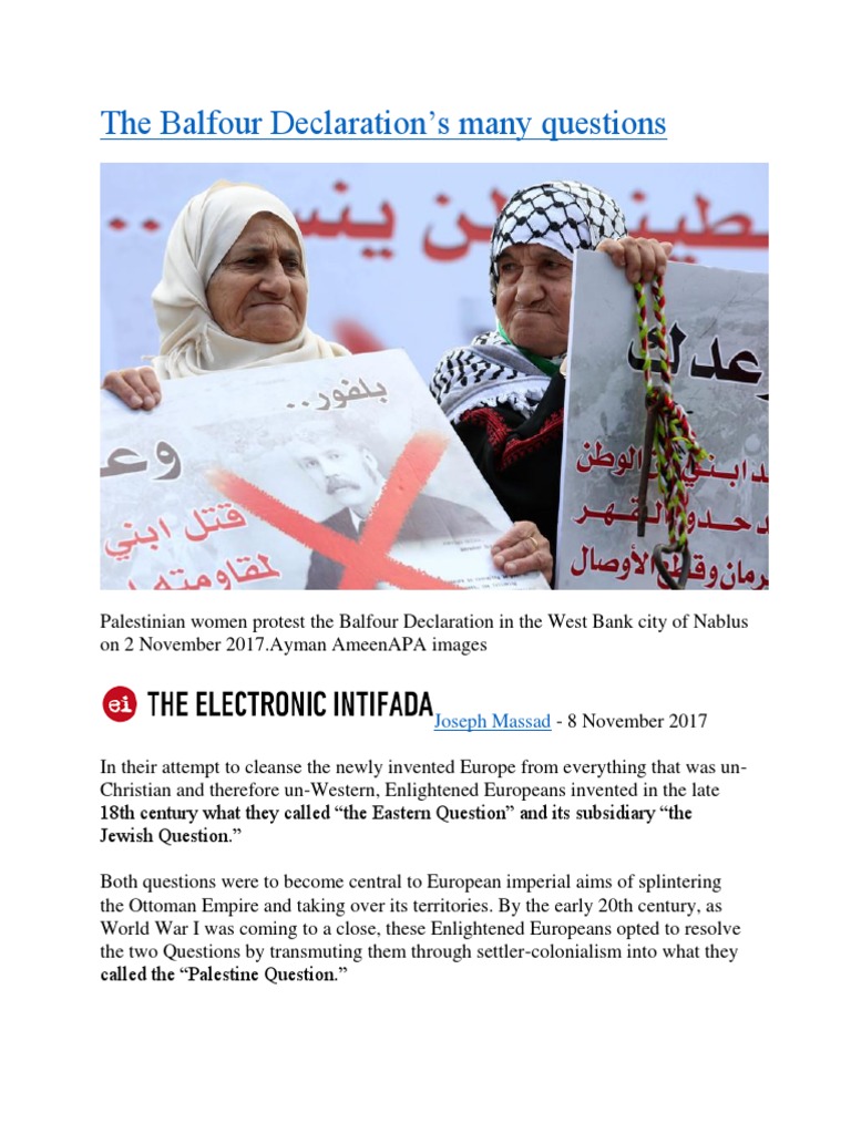The Balfour Declaration's Many Questions | Download Free PDF | Zionism ...