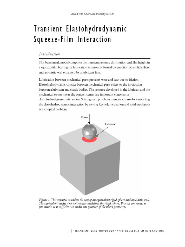 Models - Cfd.elastohydrodynamic Interaction Comsol | PDF | Fluid ...