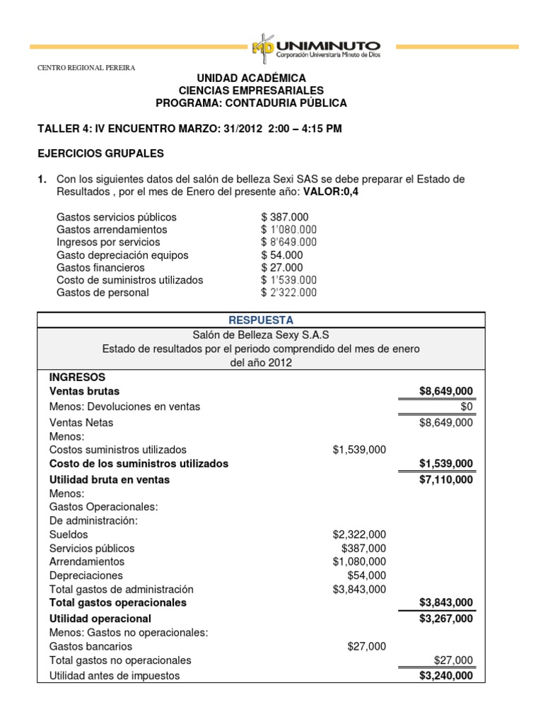 Balance General y Estado de Resultados4 | Hoja de balance | Estado de ...