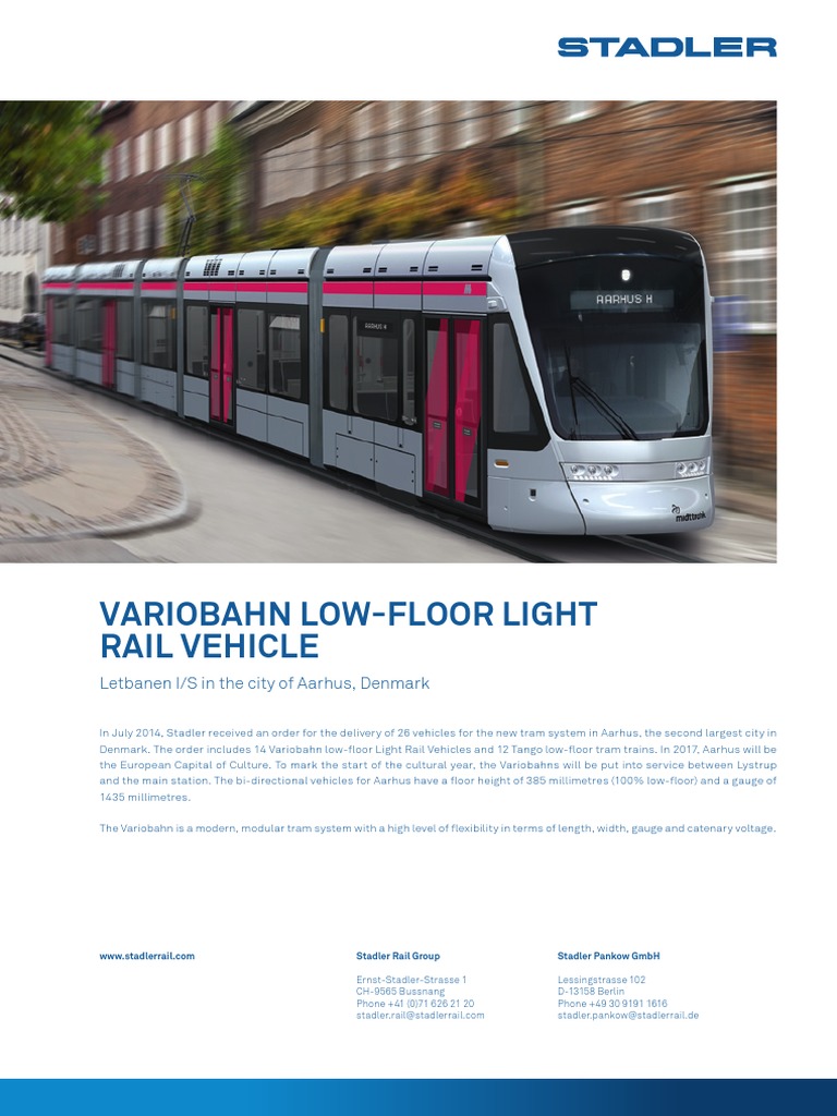 Variobahn Low-Floor Light Rail Vehicle: Letbanen I/S in The City of ...